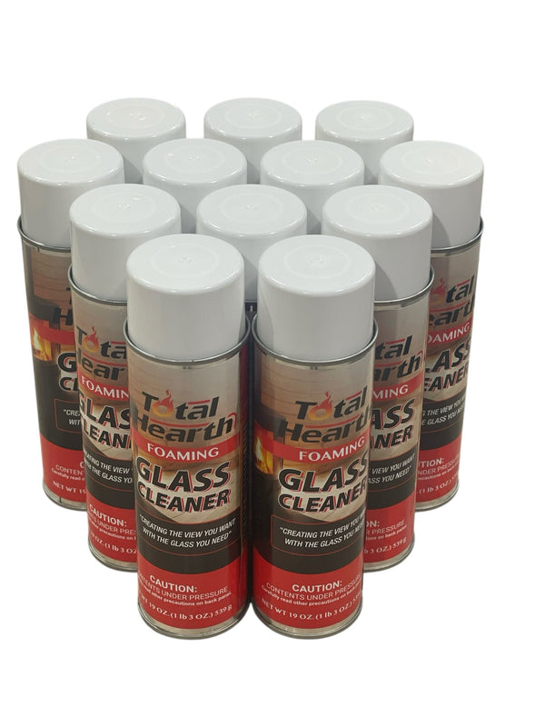 Case of 12 Total-Hearth Stove Glass Cleaner | 19 oz Foaming Spray